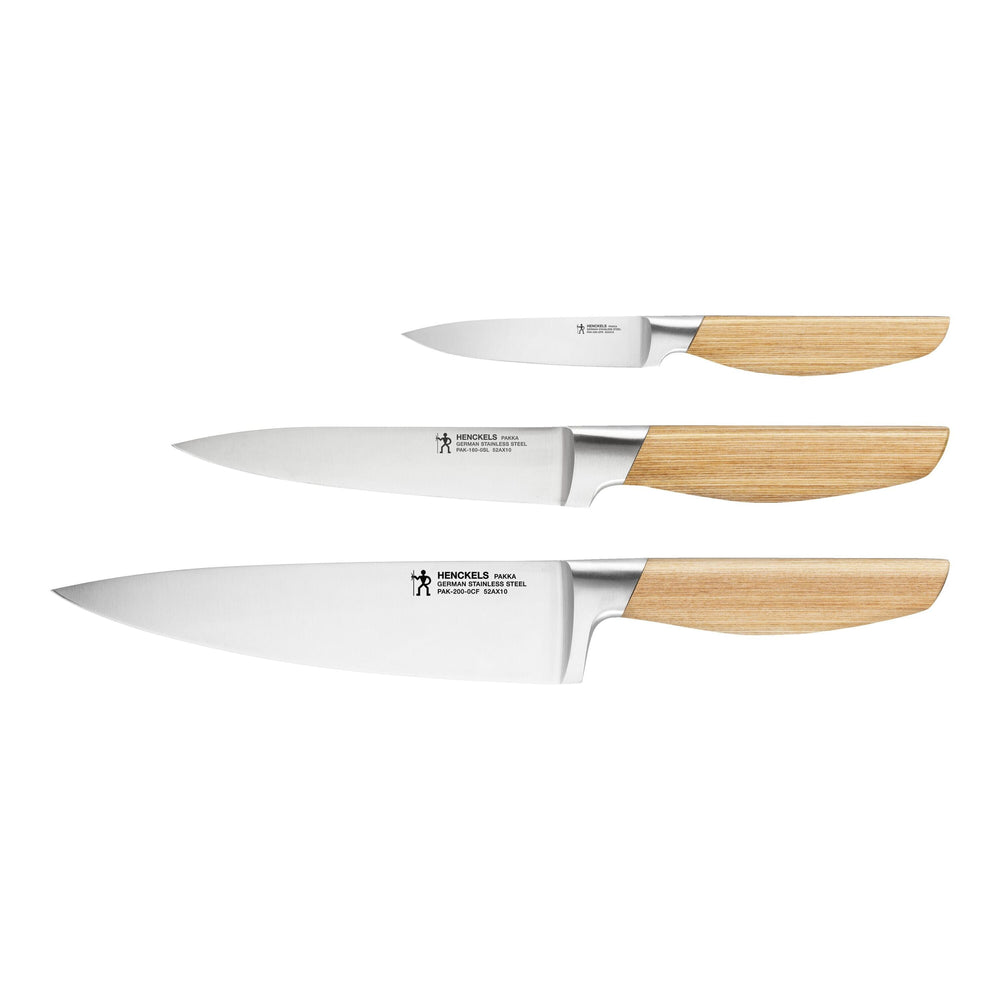 HENCKELS Pakka 3 Piece, Knife Set, Nature – PEPPER TREE SPICE CO.
